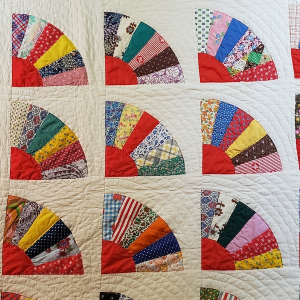 Vintage Fan Quilt - Etsy