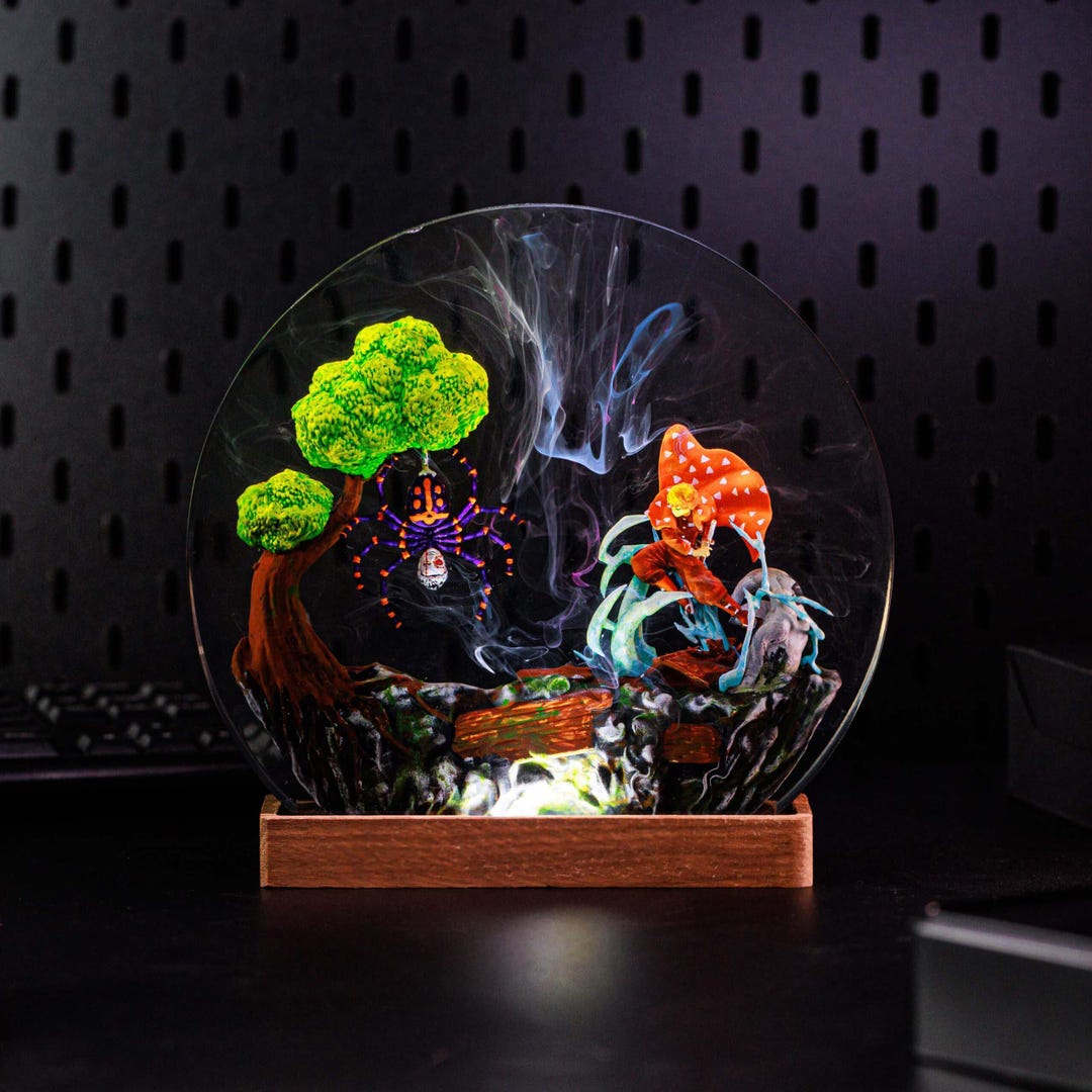 Zenitsu Demon Slayer Kimetsu No Yaiba Resin Lamp Resin Epoxy Diorama ...