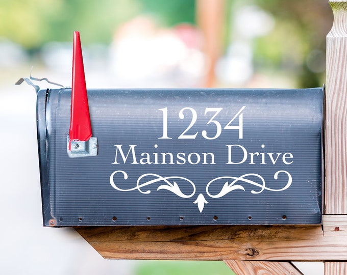 Custom Mailbox Decals Set of 2 Mailbox Numbers Vinyl Decal - Etsy