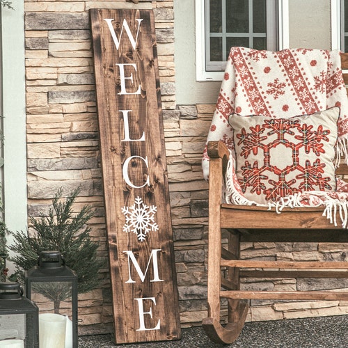Let It Snow Sign Christmas Welcome Sign Winter Porch Decor - Etsy