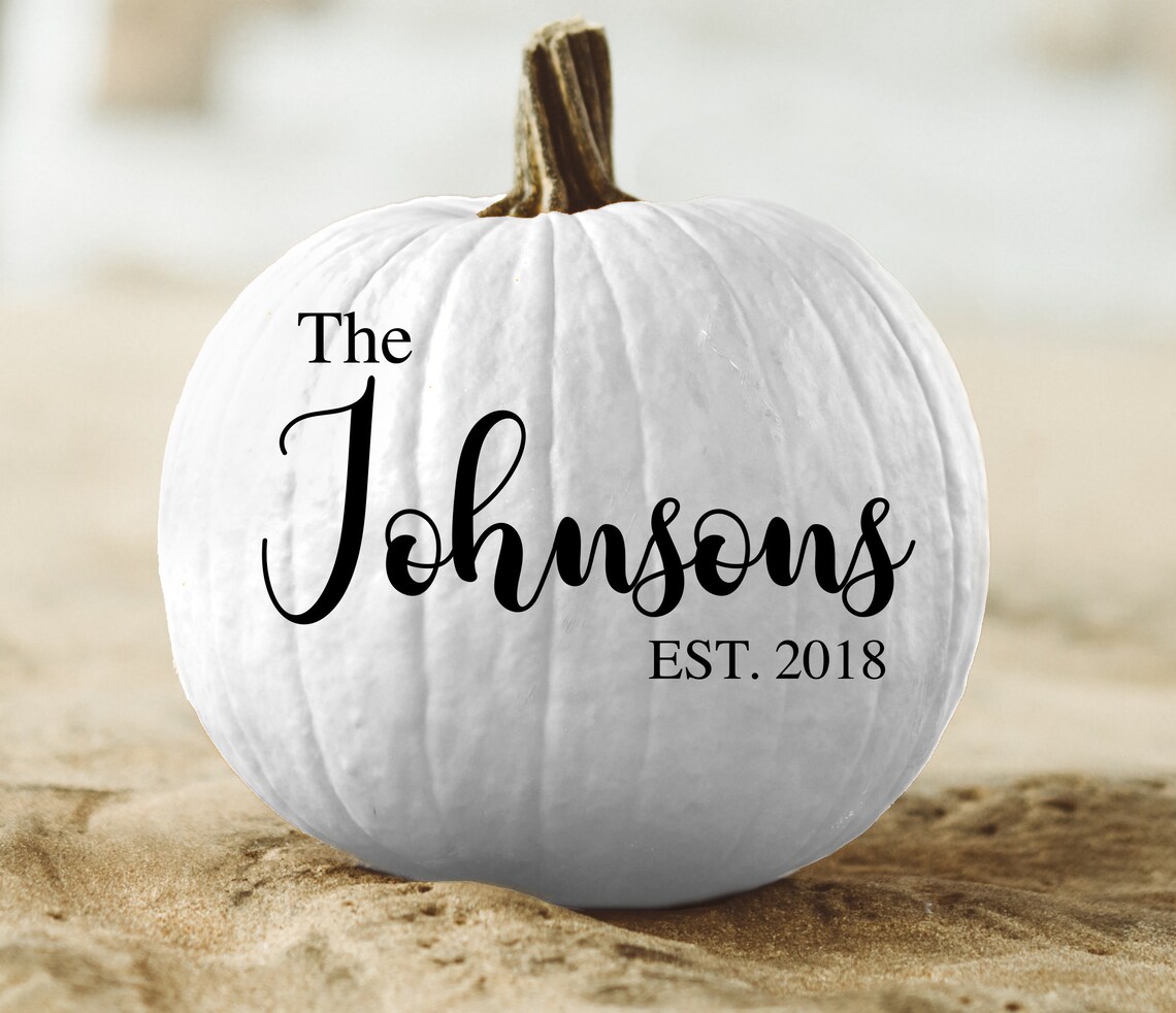 Personalized Pumpkin Vinyl Decal, Monogram and Name , Pumpkin Decor ...