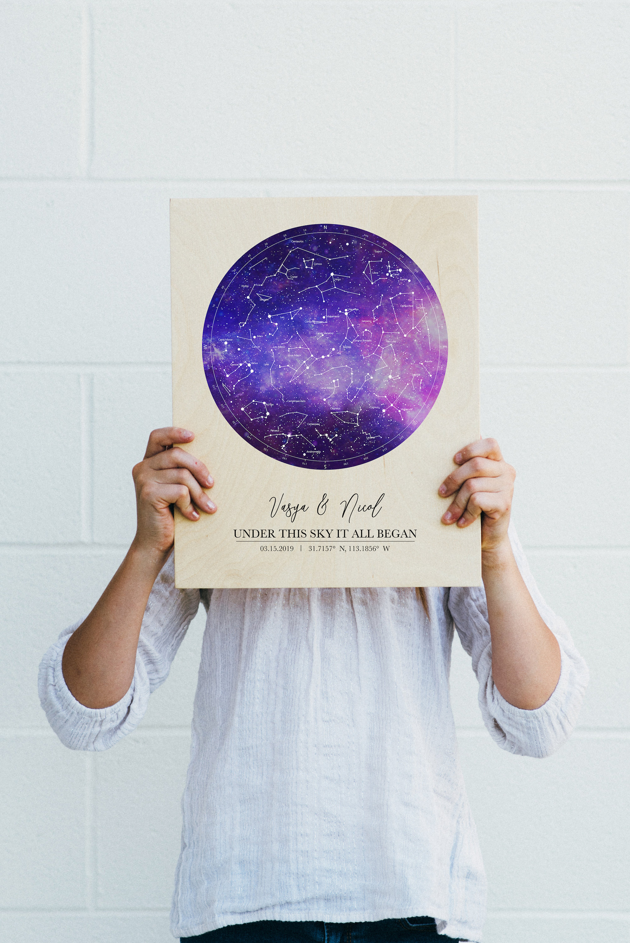 Star Map on Wood Personalized Constellation Map Custom - Etsy