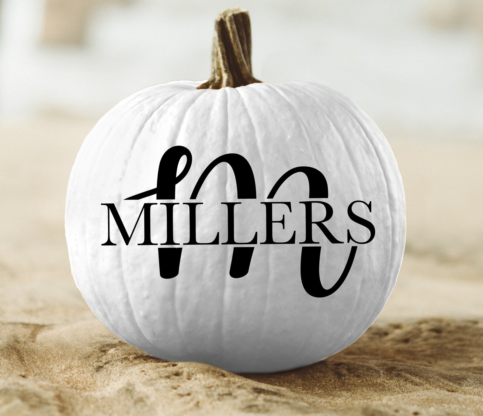 Personalized Pumpkin Monogram and Name Vinyl Decal, Pumpkin Decor ...