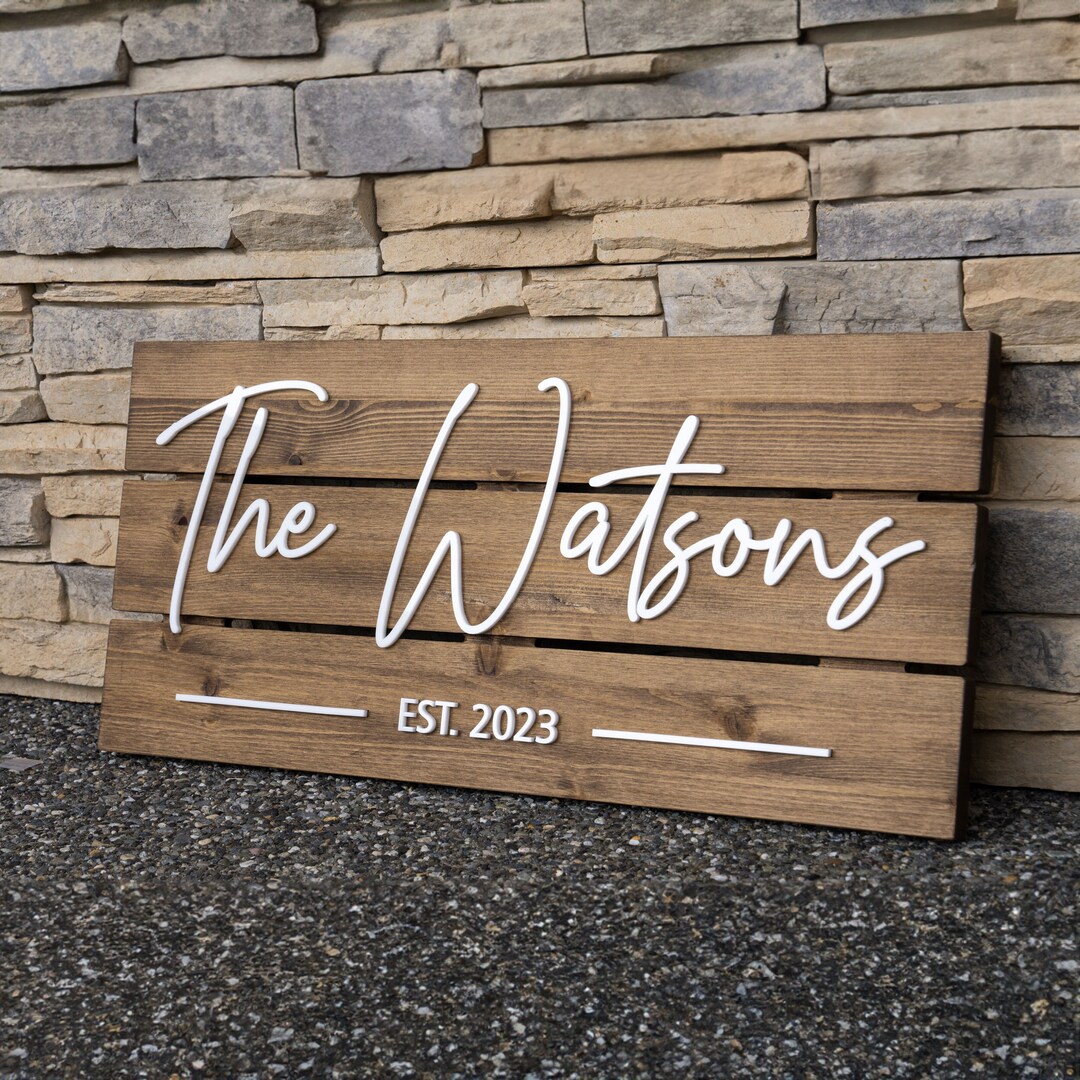 Custom Wood Sign - Personalized Family Name Sign - Wedding Gift - Last ...