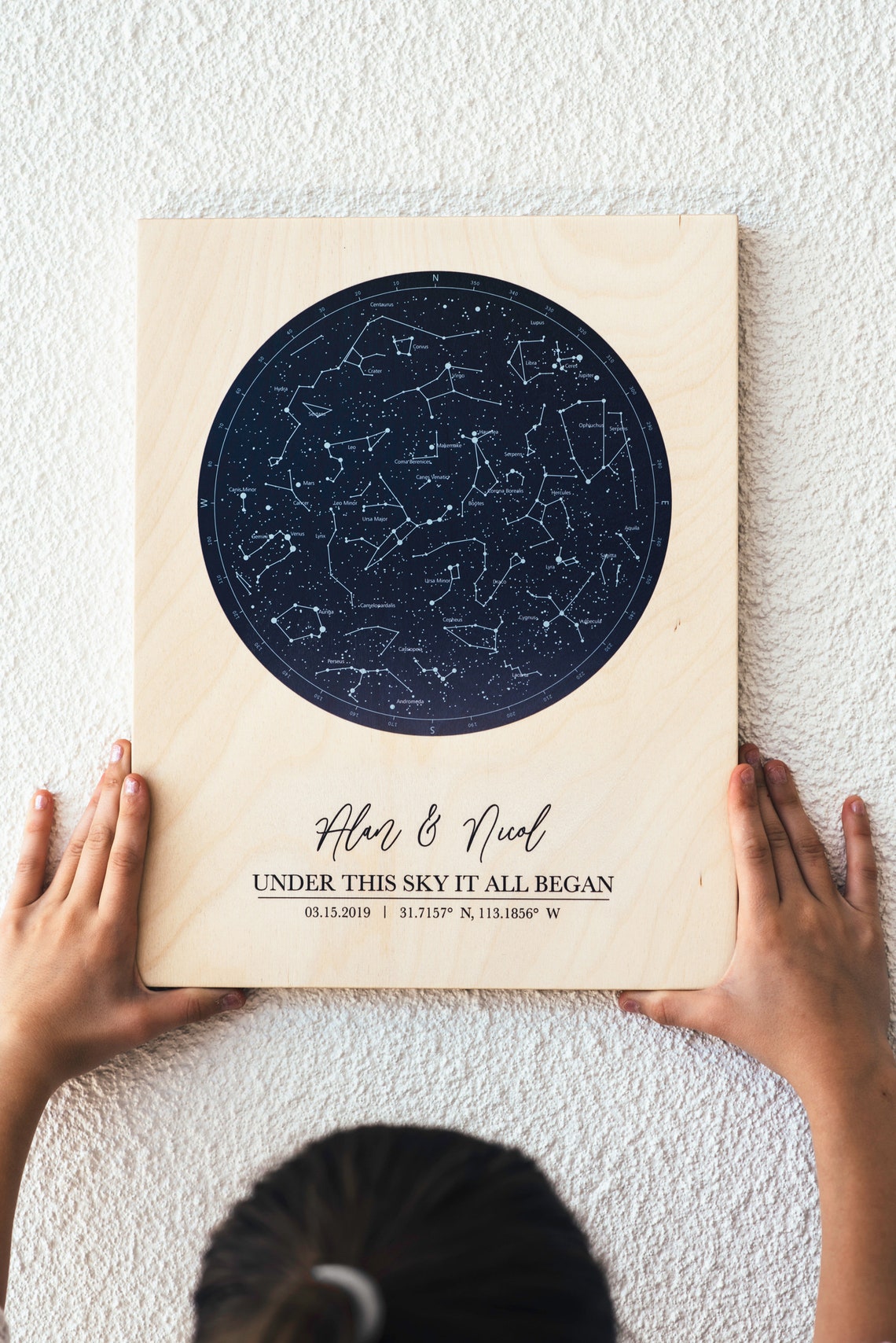Star Map on Wood Personalized Constellation Map Custom - Etsy