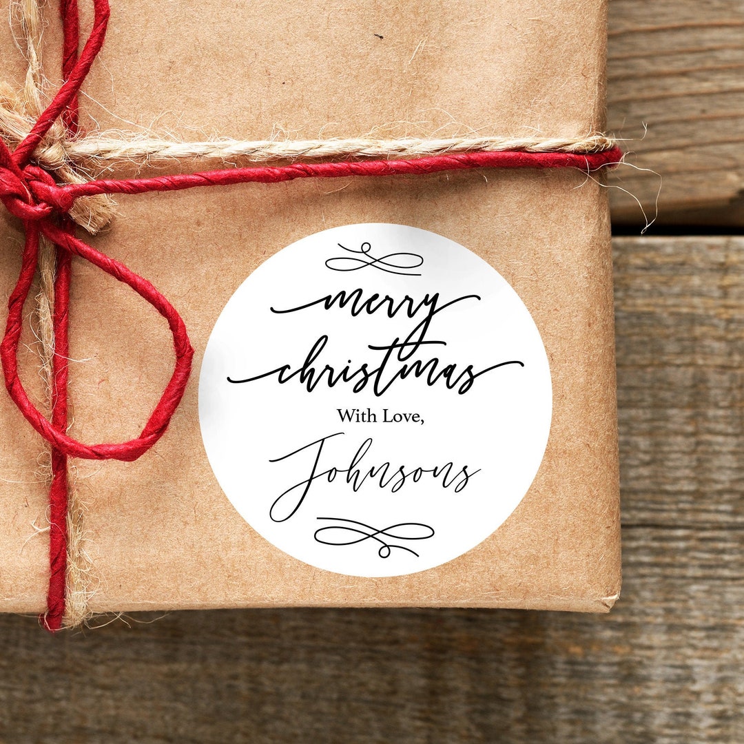 Christmas Stickers - Personalized Gift Label - Merry Christmas ...