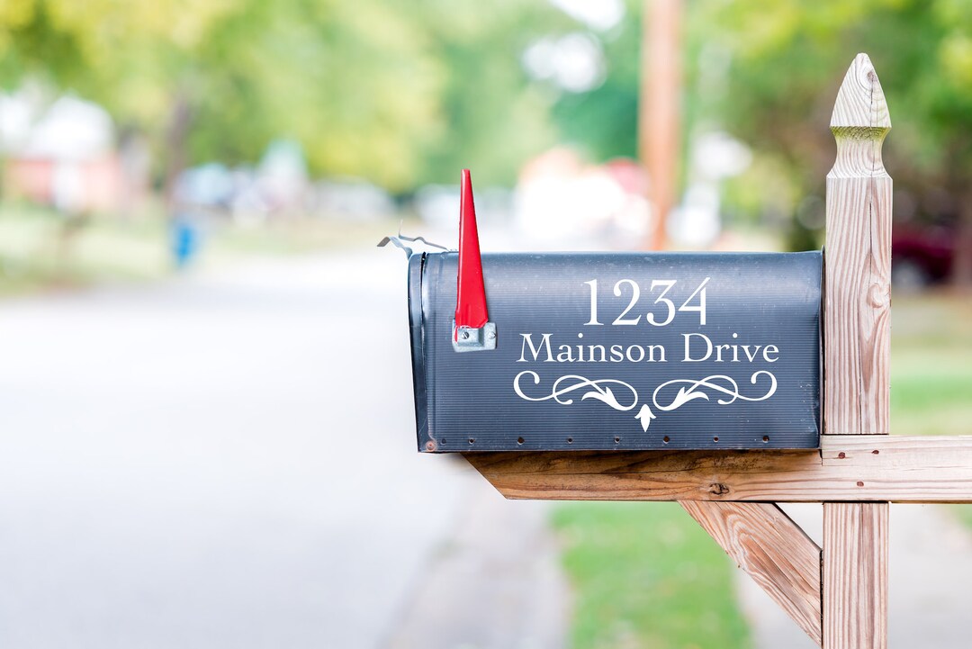 Custom Mailbox Decals Set of 2 Mailbox Numbers Vinyl Decal Stickers ...