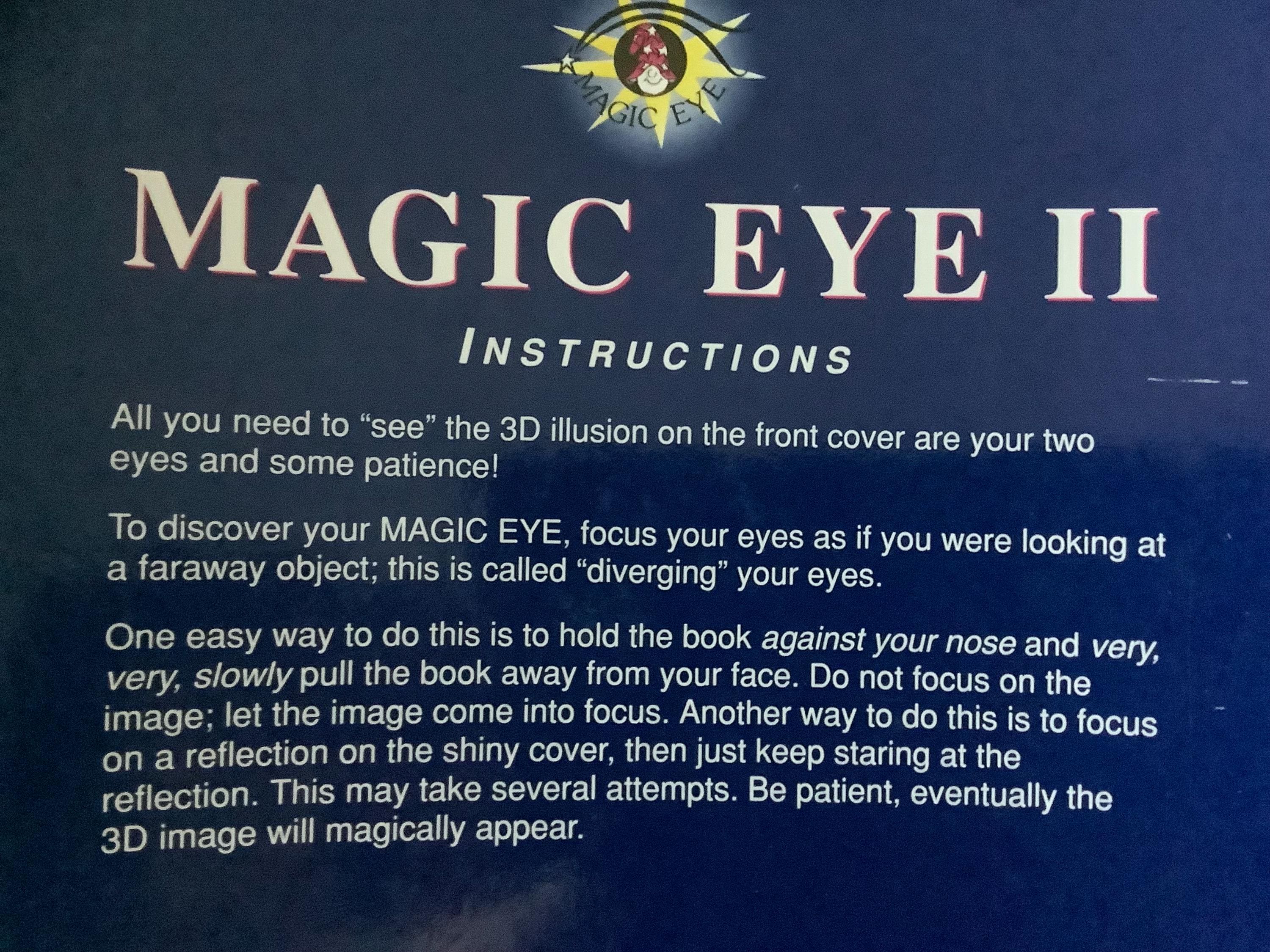1994/3D Hidden Objects in Each Magic Eye Image/answers at Back of Book ...