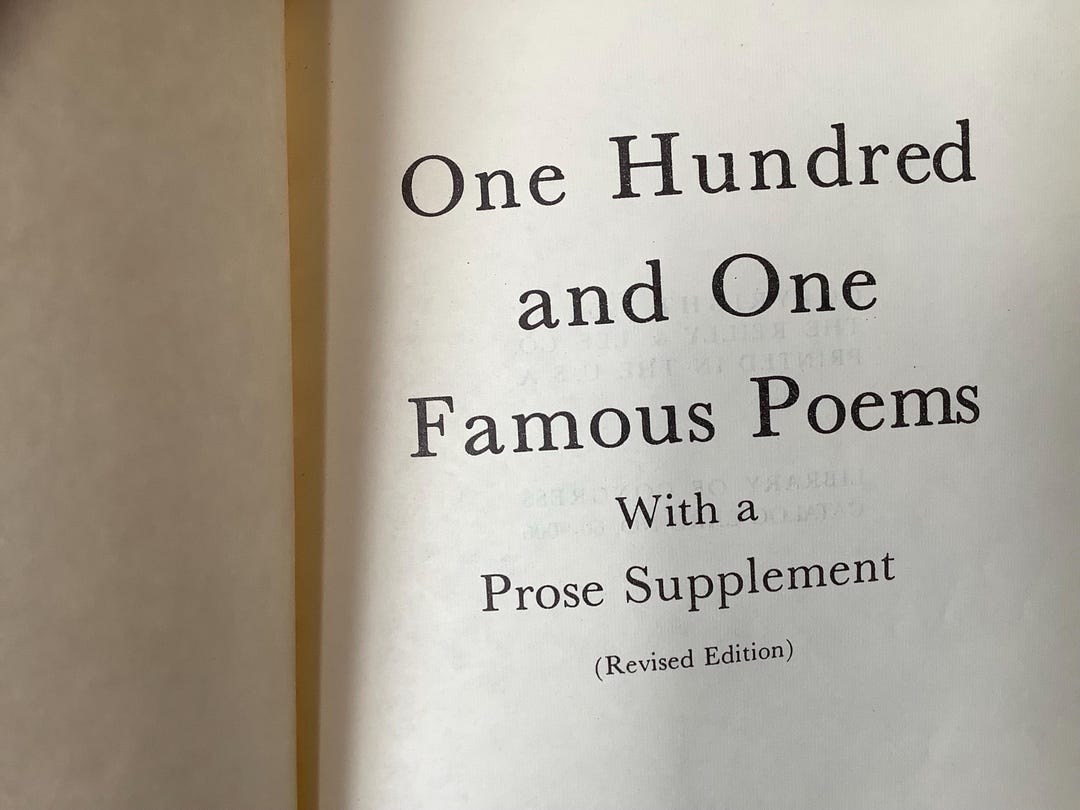 1958/ One Hundredand One Famous Poems With A Prose Supplement ...