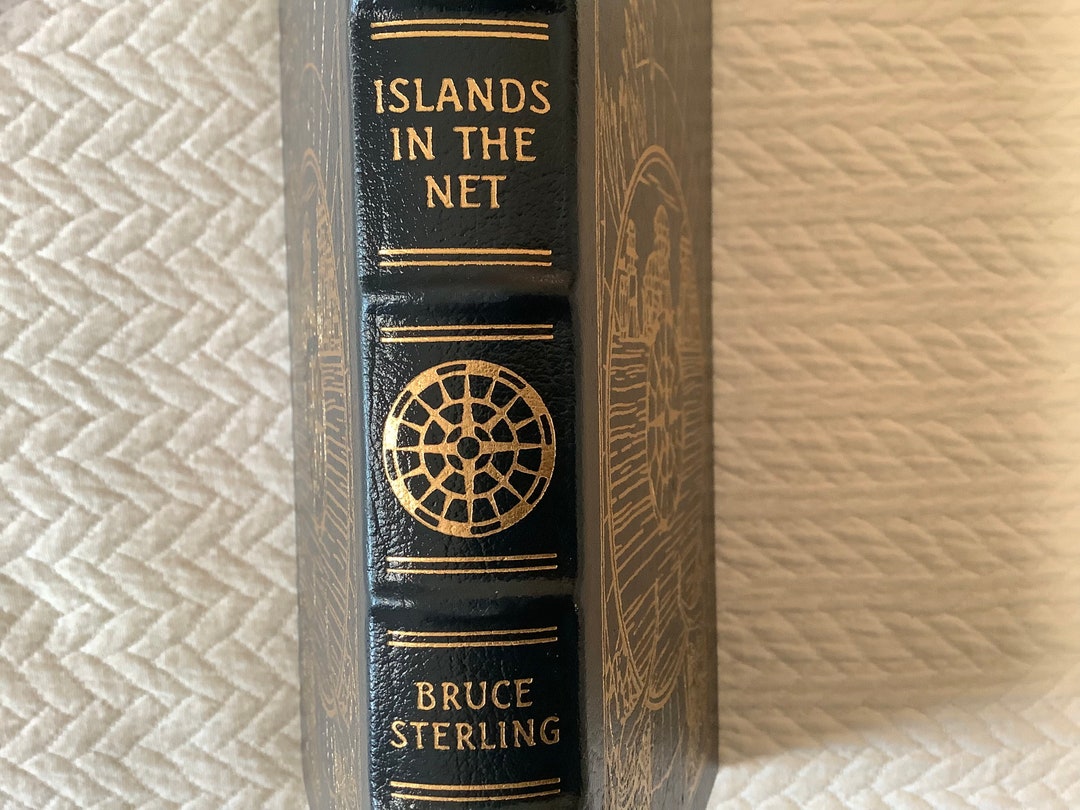 1994/ Great Cyberpunk Novel/ Sci-fi Story/ 348 Page Leather Book/ Gold ...