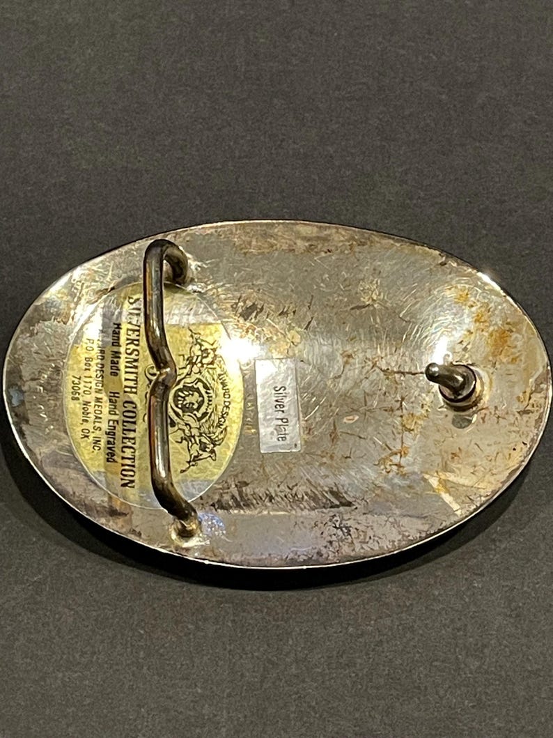 ADM SILVERSMITHS Letter L Monogram Floral Engraved Silver Plate Belt ...
