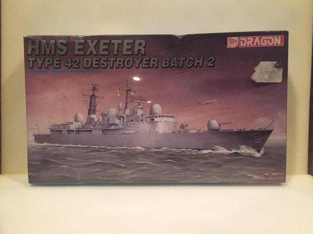 Dragon Models 1/700 H.M.S. Exeter Type 42 Destroyer Batch 2 Model Kit ...
