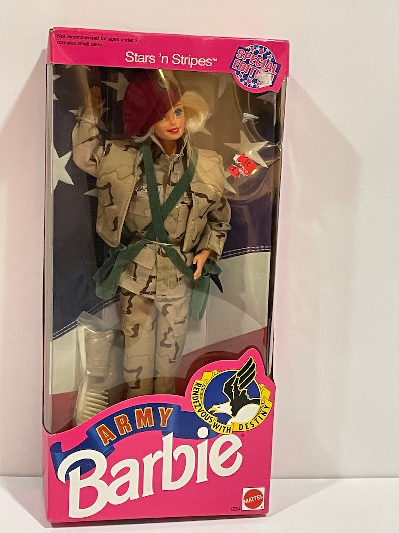 Army Barbie Doll Stars Stripes Special Edition 1992 New VINTAGE UNIQUE ...