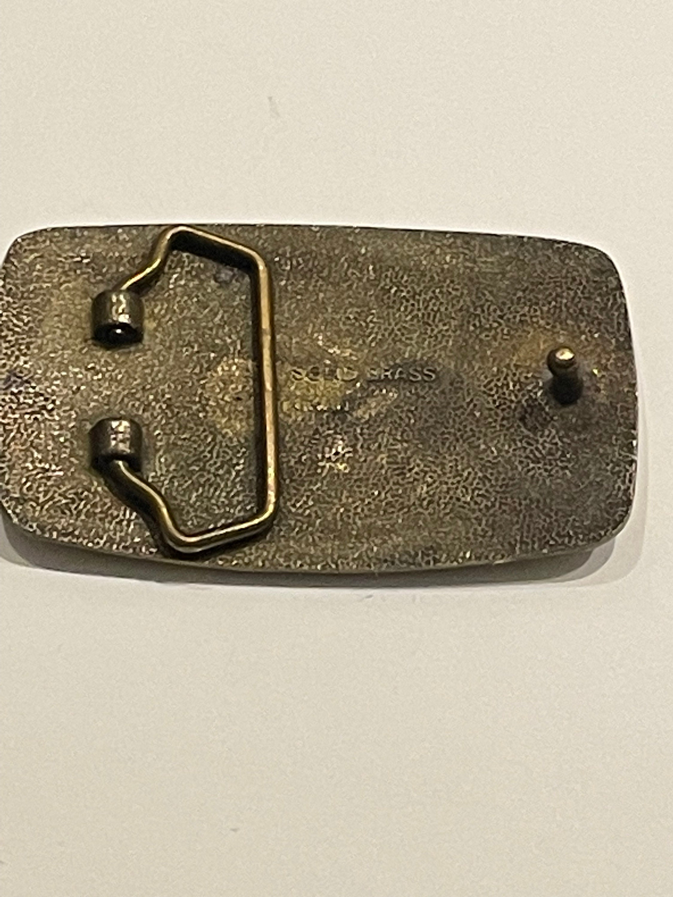 COLT Plastic Solid Brass Belt Buckle Vintage Unique Rare - Etsy