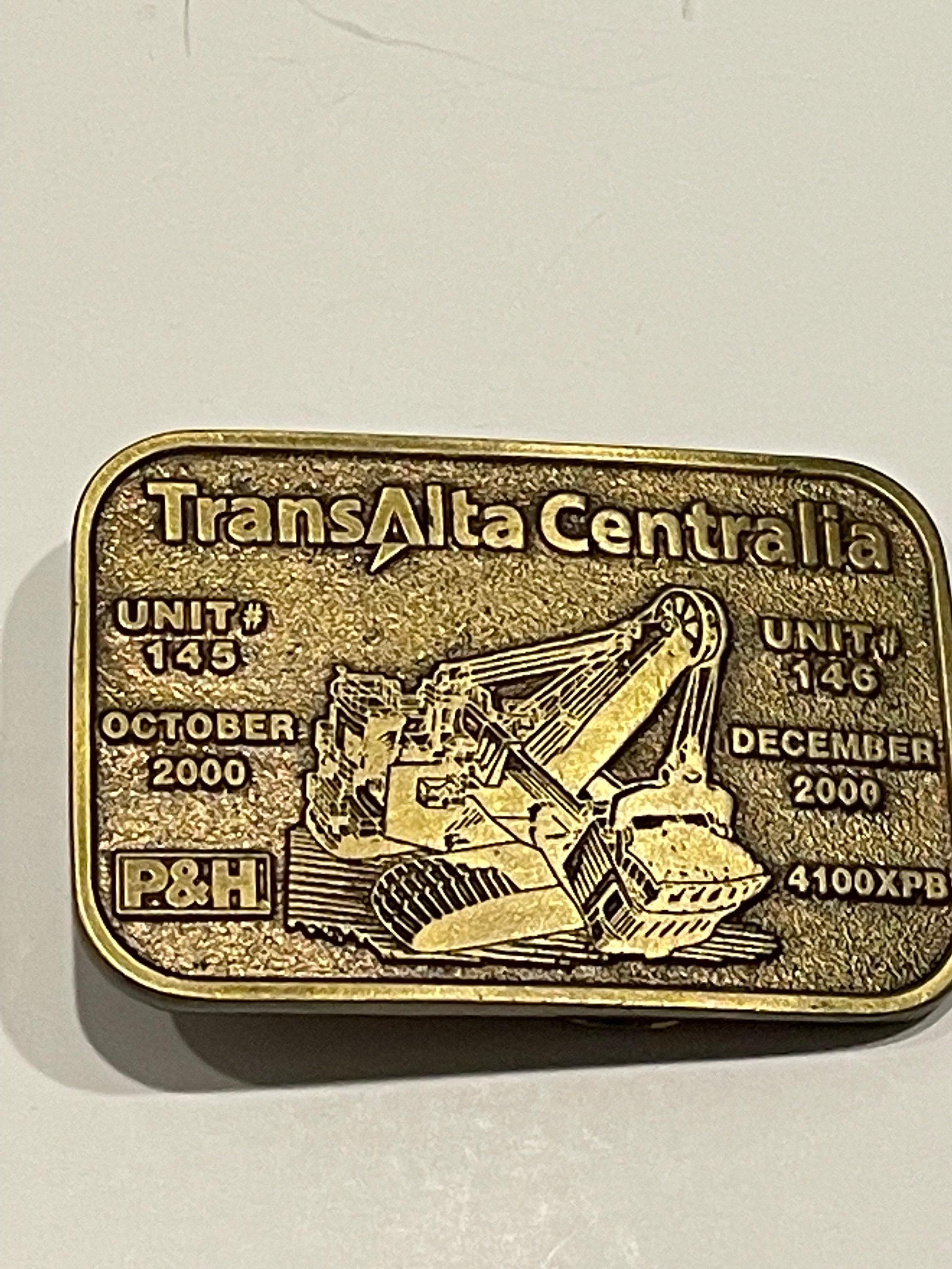 P&H Transalta Centralia Coal Mine Dragline Brass Metal Belt Buckle ...