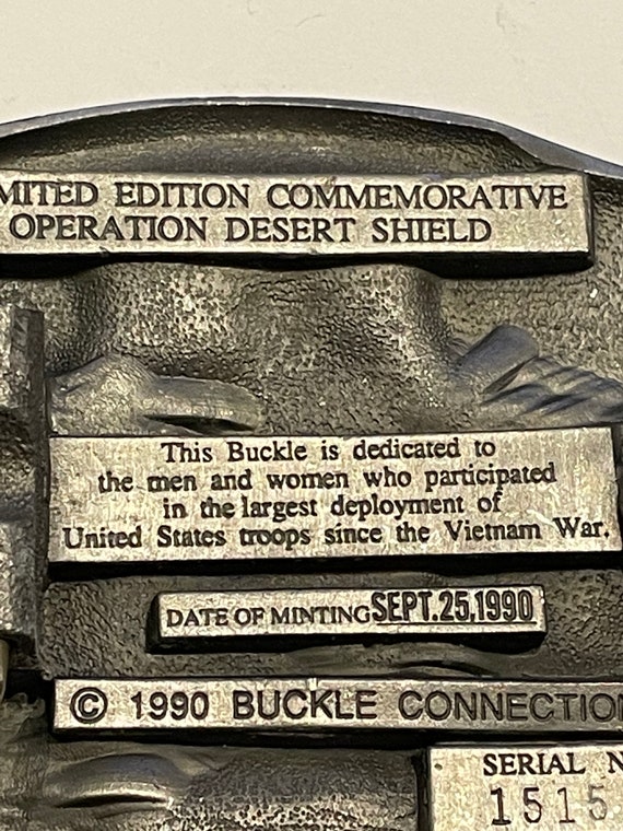 Operation Desert Shield Army Metal Belt Buckle 1990 L… - Gem
