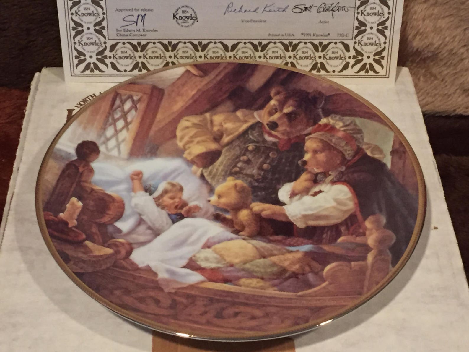 Goldilocks and the Three Bears Knowles Scott Gustafson Porcelain Plate ...