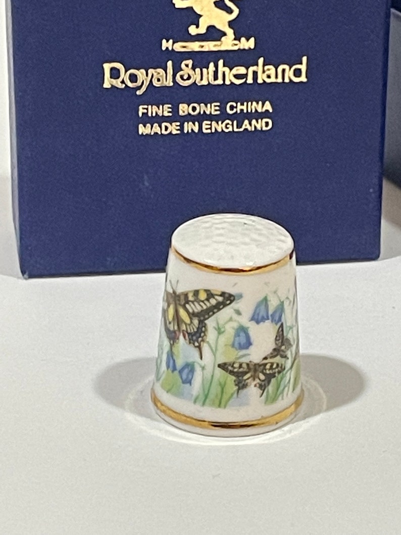 Royal Sutherland Butterfly Fine Bone China Thimble With Box Made in ...