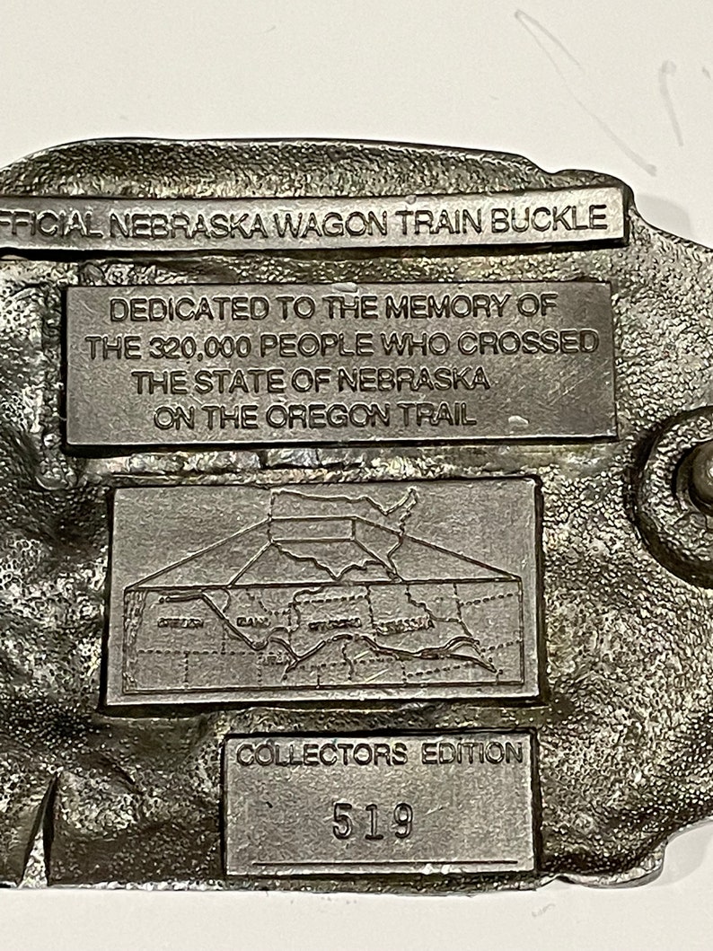 OREGON TRAIL NEBRASKA 150 Year Wagon Train Metal Belt Buckle Collector ...
