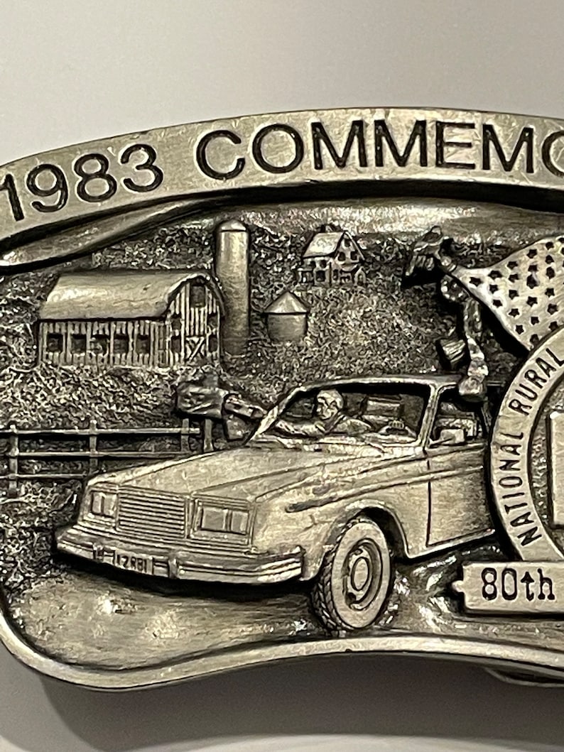 US MAIL 1983 COMMEMORATIVE 80th Anniversary Pewter Belt Buckle Limited ...