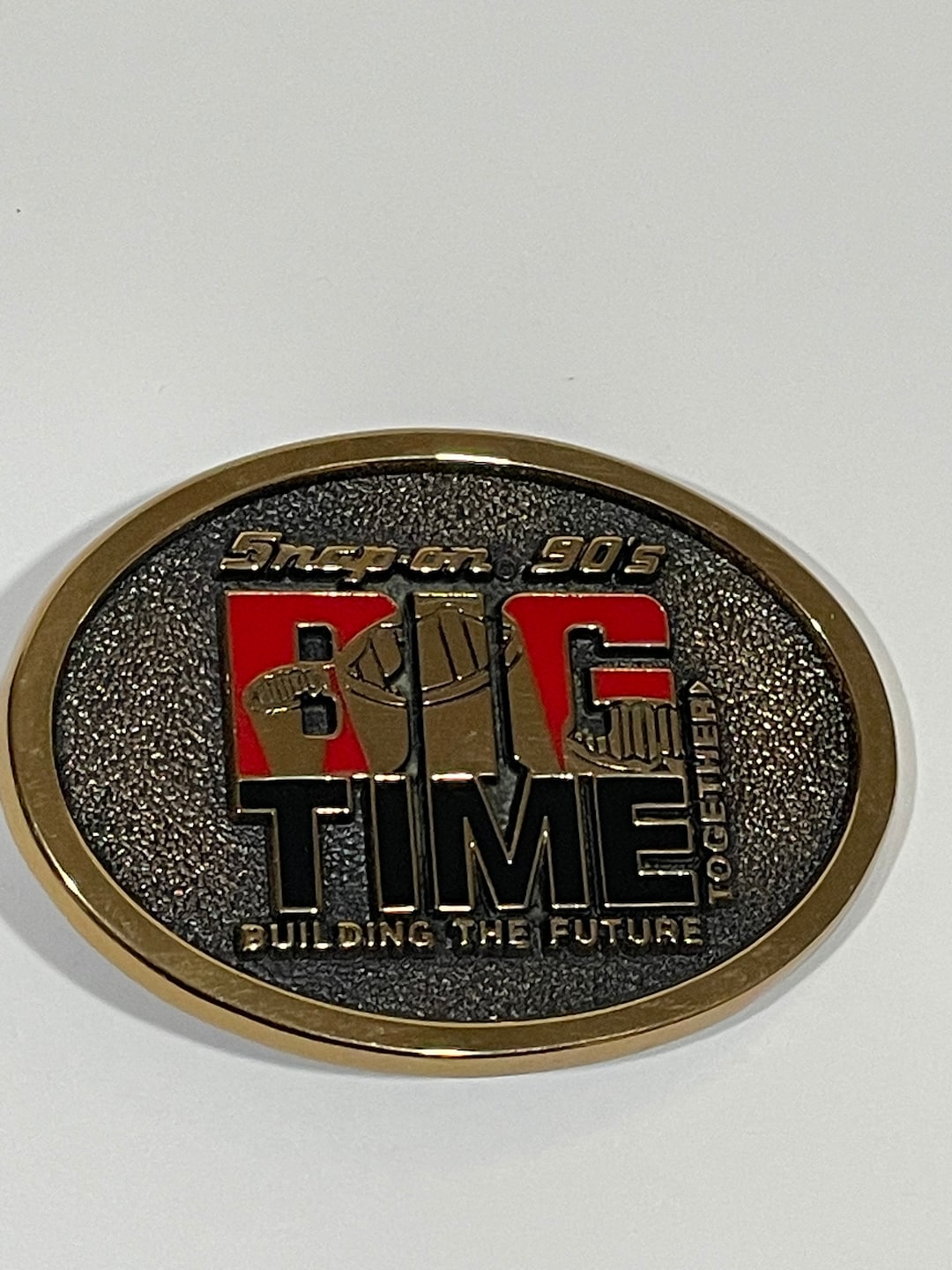 Snap on Tools 90's Big Time Solid Brass Metal Belt Buckle VINTAGE ...