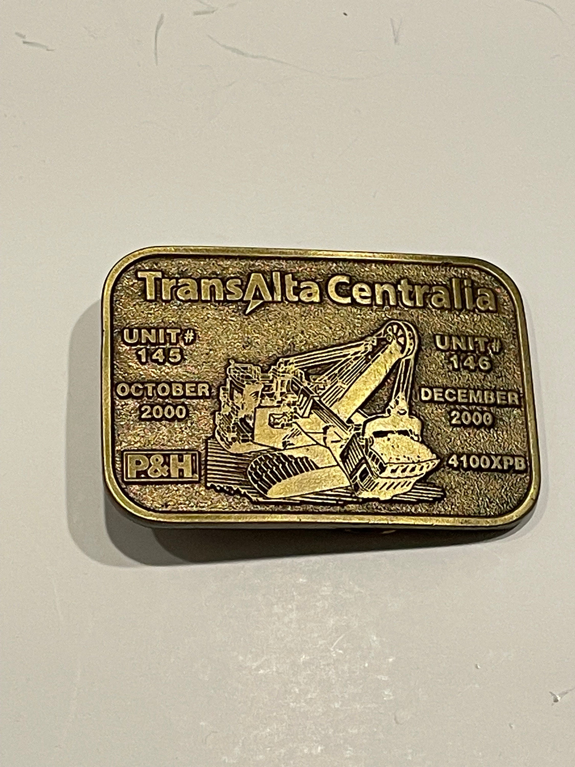P&H Transalta Centralia Coal Mine Dragline Brass Metal Belt Buckle ...