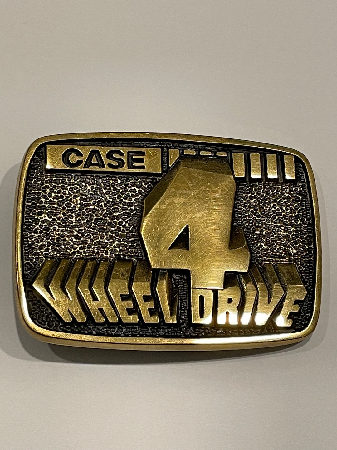 J I CASE 4 WHEEL DRIVE Tractor Solid Brass Metal Belt Buckle Vintage ...