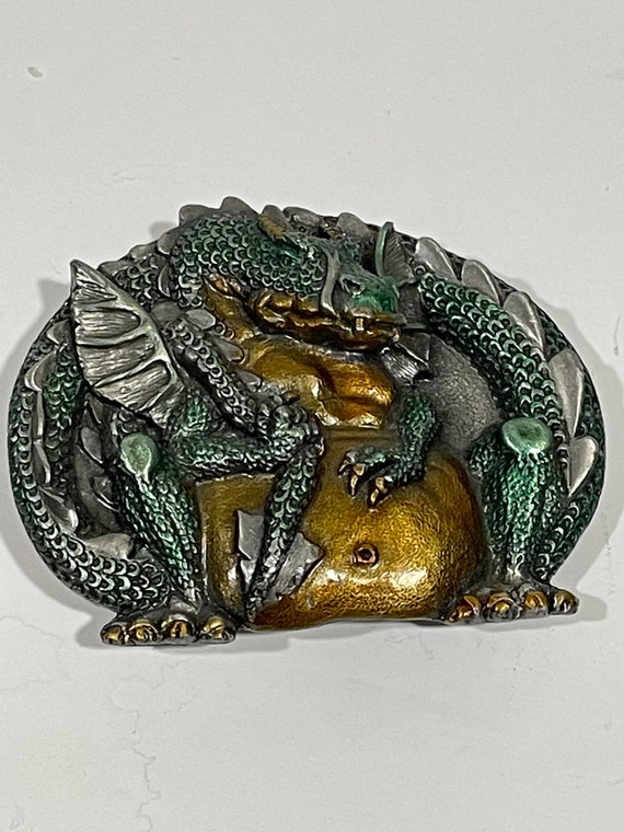 vintage metal dragon belt - Gem