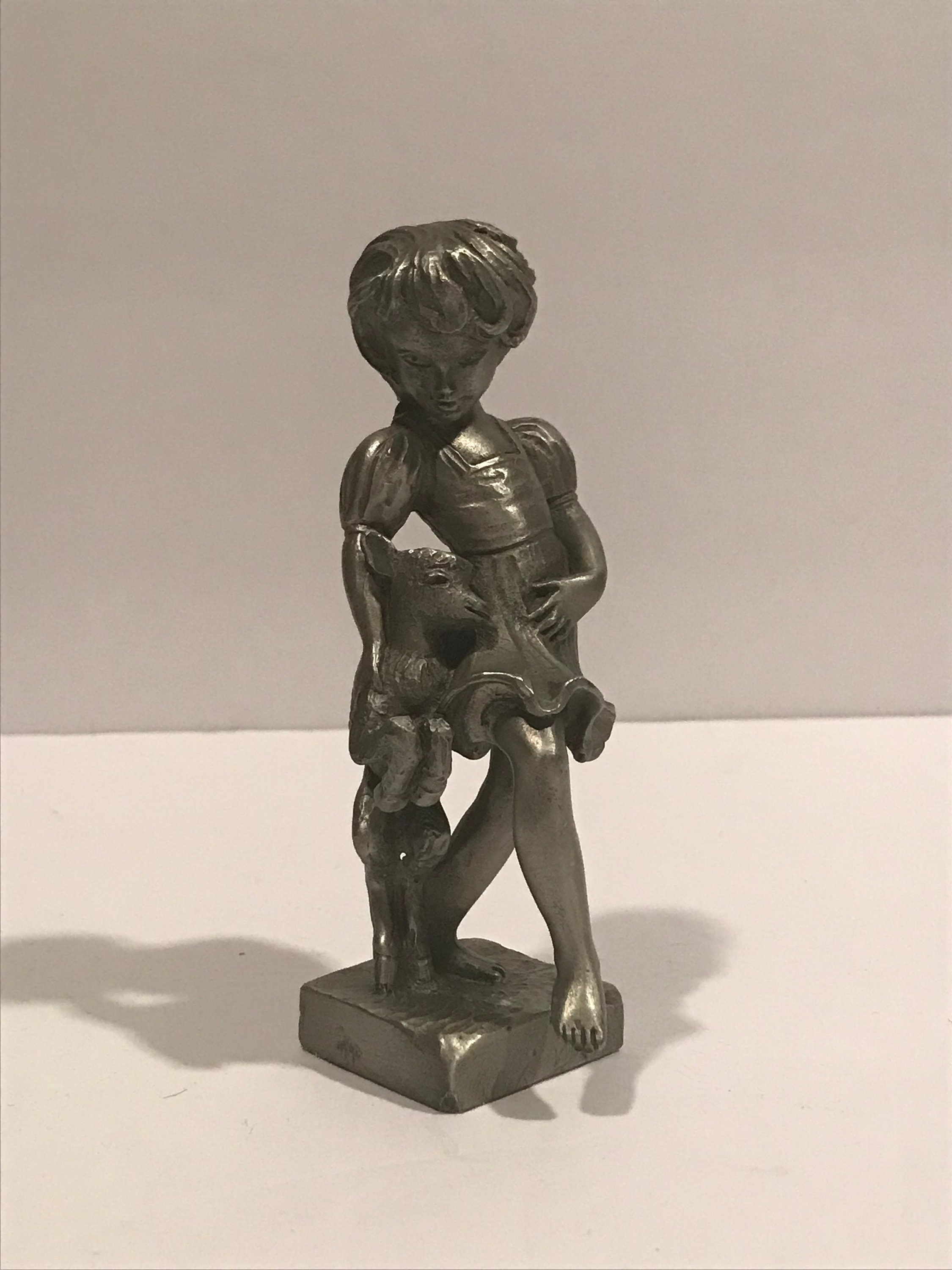 Ray Lamb Dancing Girl With Sheep Pewter Figurine Signed Lamb.vintage ...