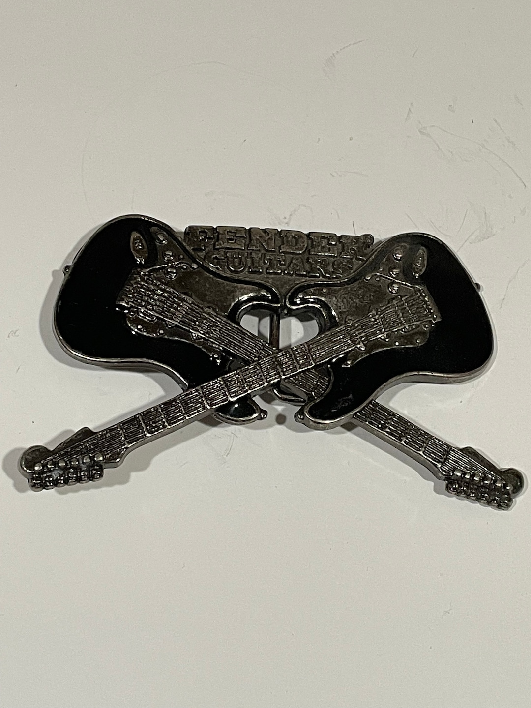 Fender Guitars Guitar Cross Enamel Metal Belt Buckle VINTAGE UNIQUE ...