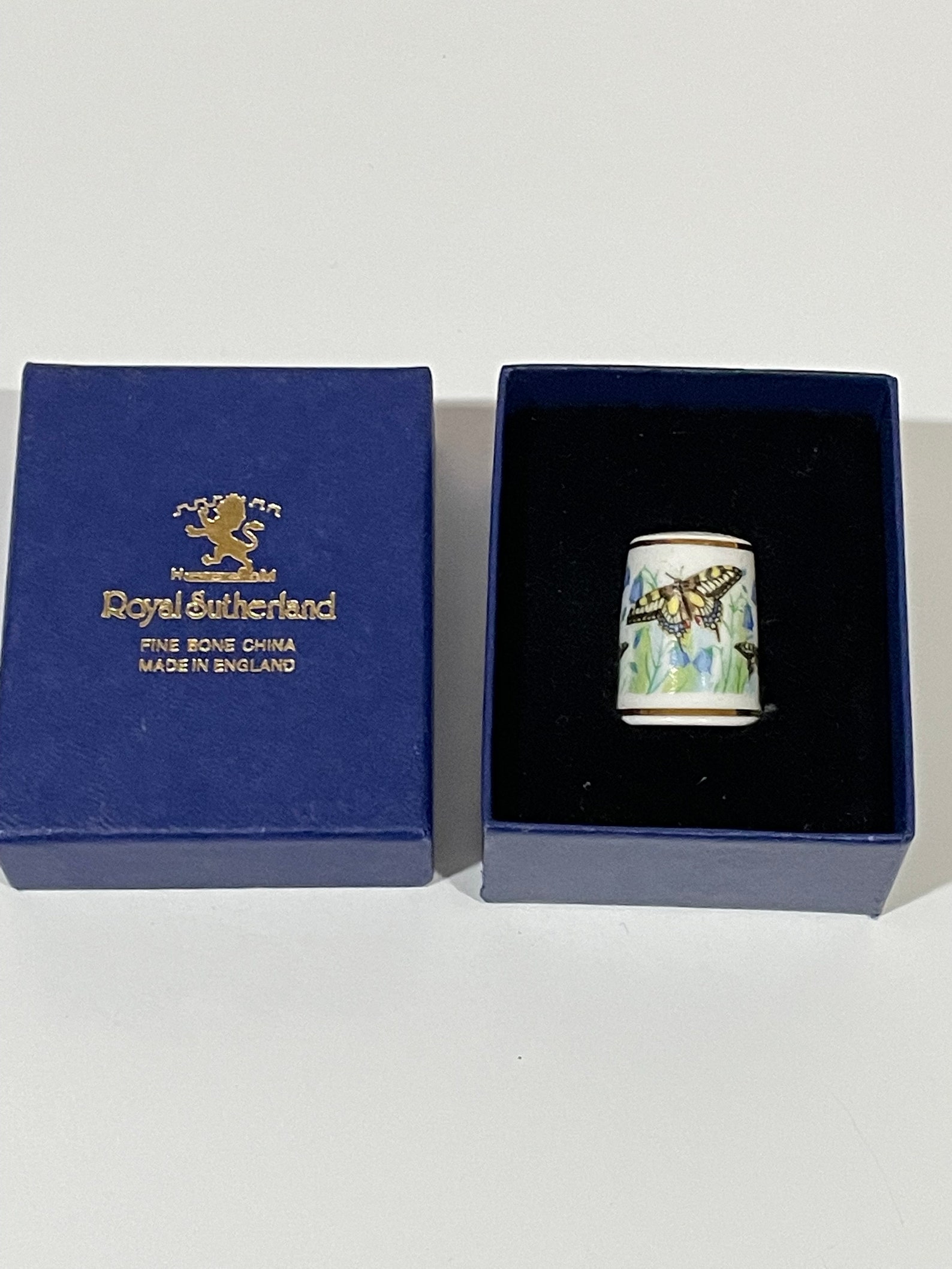 Royal Sutherland Butterfly Fine Bone China Thimble With Box Made in ...