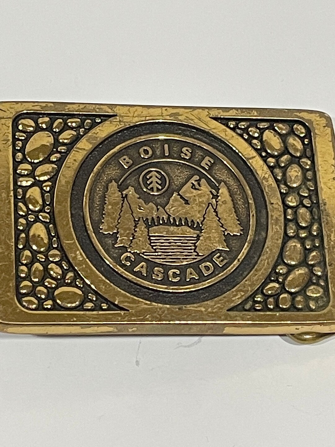 Boise Cascade Brass Metal Belt Buckle by BTS Made in USA Vintage Unique ...
