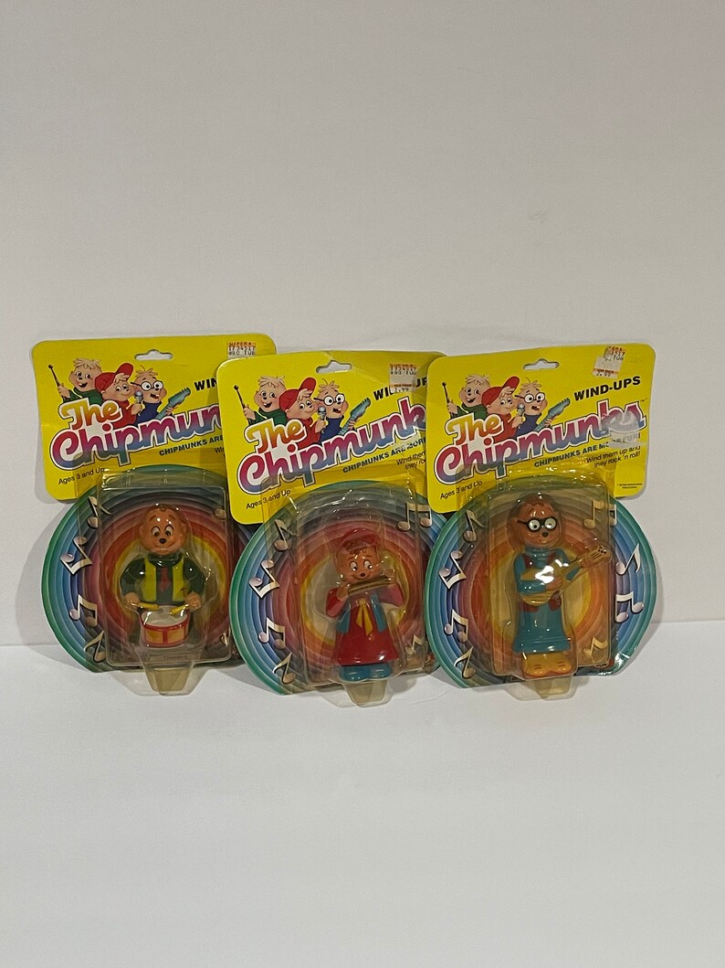 Alvin & the Chipmunks Wind up Toys Alvin Simon Theodore Band IDEAL 1983 ...