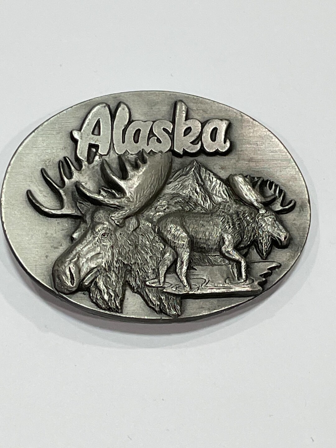 ALASKA MOOSE Pewter Metal Belt Buckle 1992 Vintage Unique Rare - Etsy