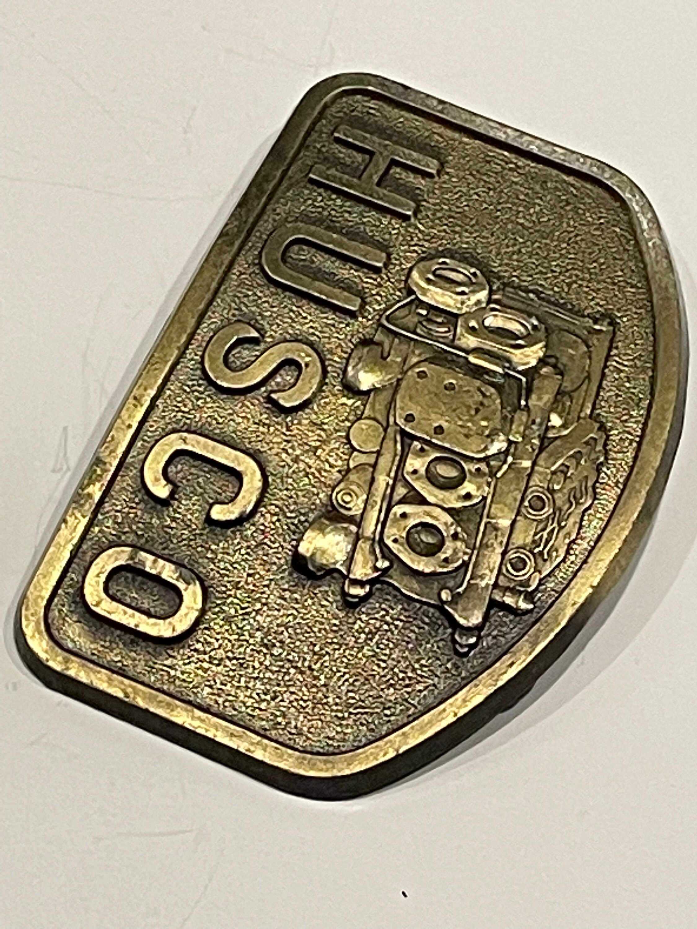 HUSCO Brass Metal Belt Buckle Signed FJ Vintage Unique Rare - Etsy