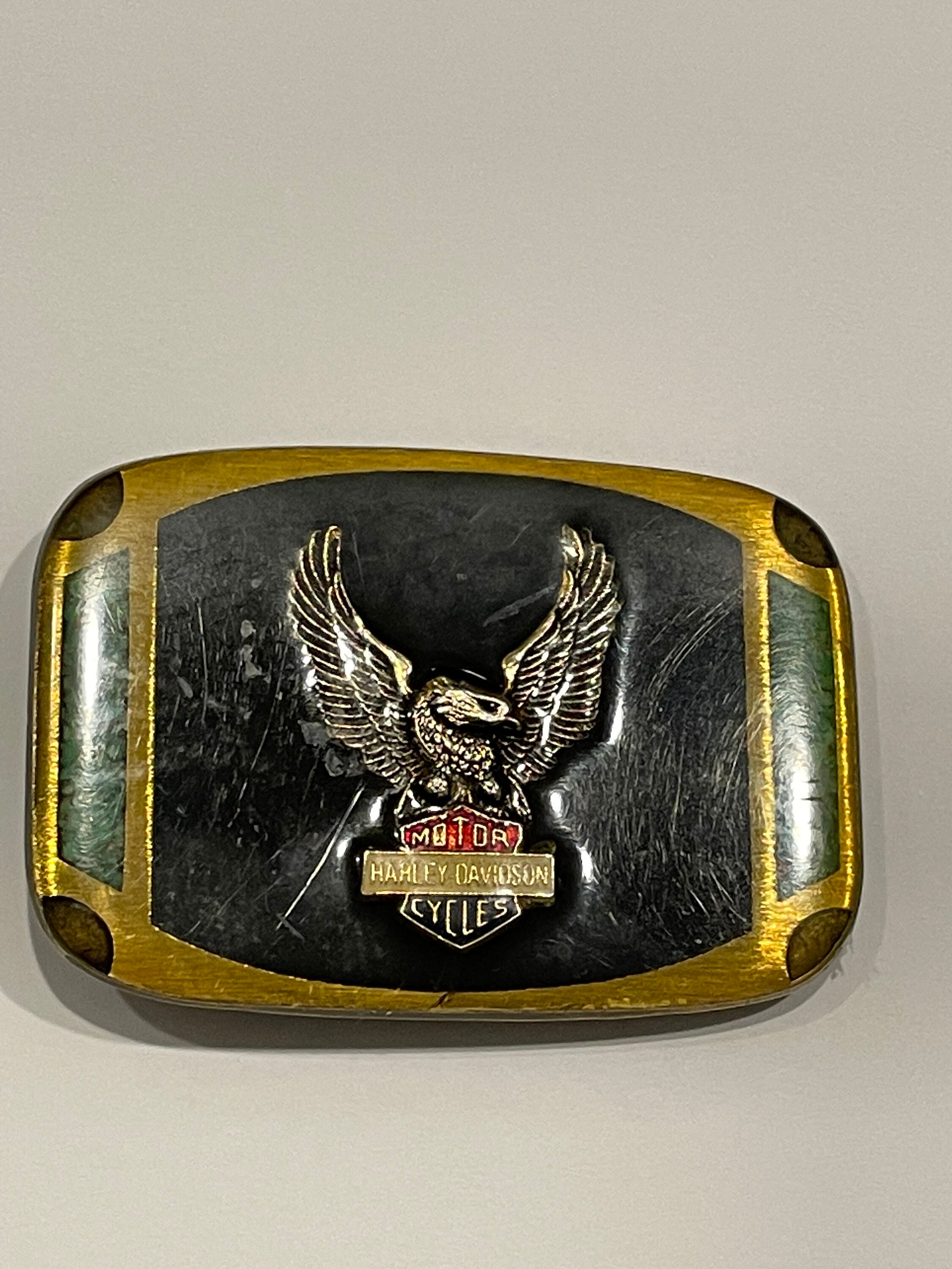 HARLEY DAVIDSON Upwing Eagle Harmony Design Solid Brass Belt Buckle ...