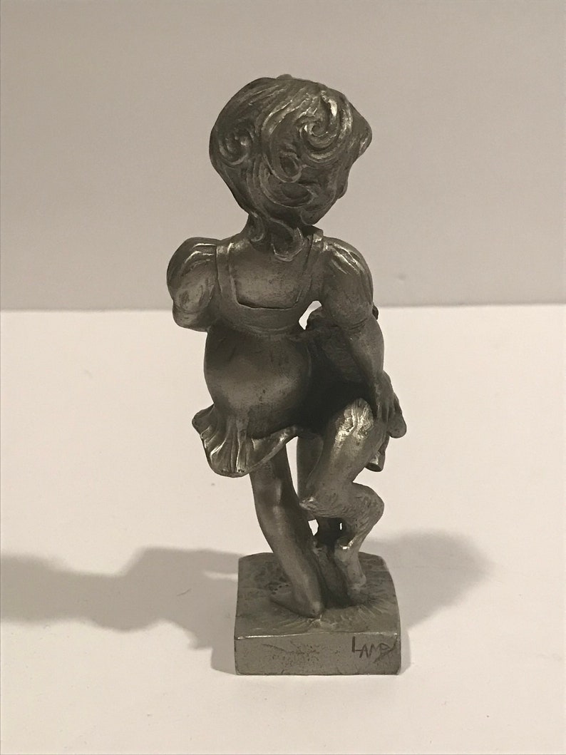 Ray Lamb Dancing Girl With Sheep Pewter Figurine Signed Lamb.vintage ...