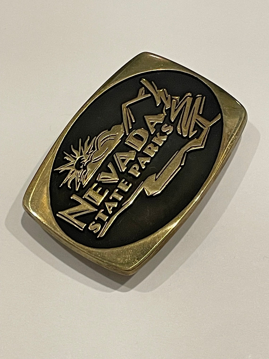 NEVADA STATE PARKS Anacortes Brass Works Solid Brass Belt Buckle ...