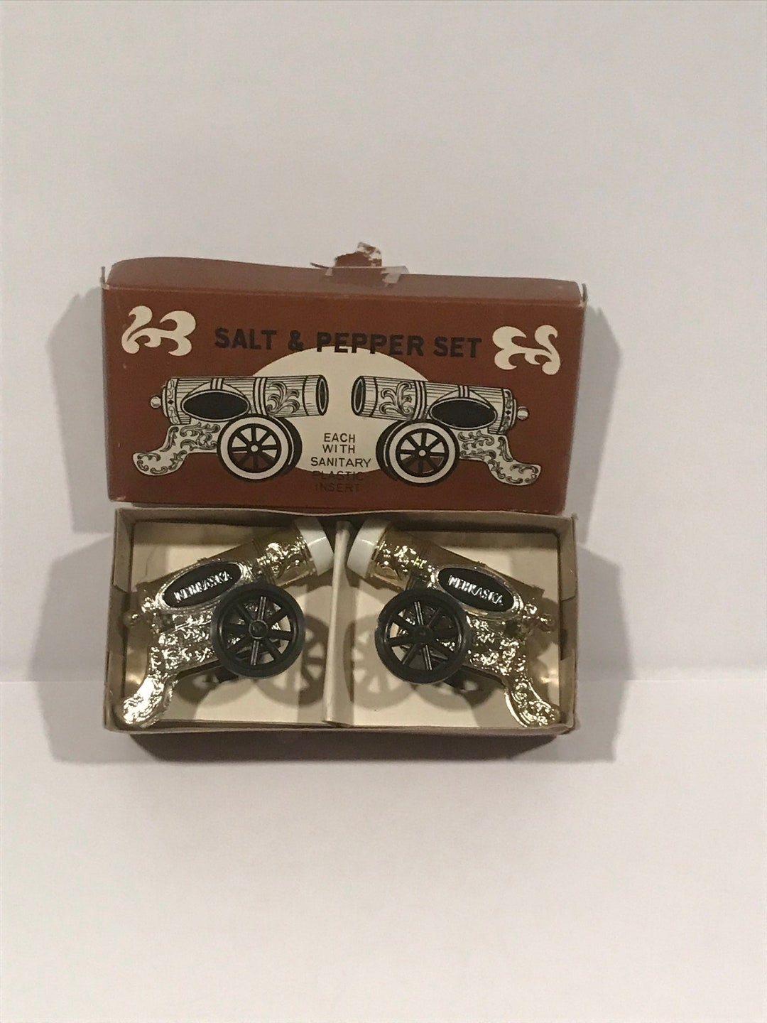 Nebraska Canon Salt and Pepper Shakers Set With Original Box Made in ...