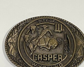 Wyoming Cowboy Belt Buckle - Etsy