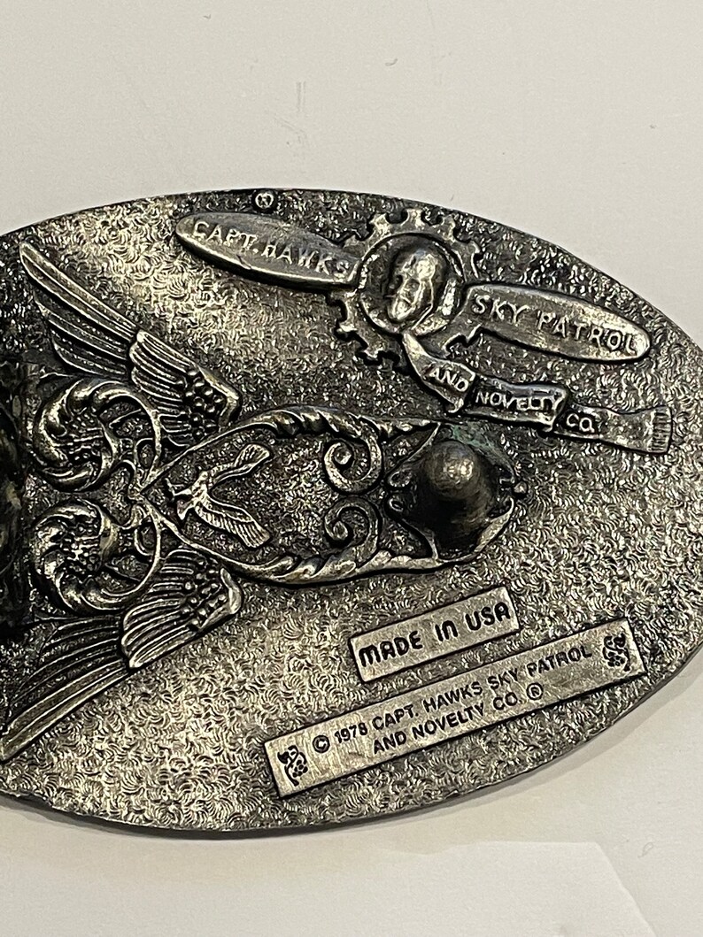 I'M MACHO MAN Capt. Hawks Sky Patrol Metal Belt Buckle 1979 Vintage ...