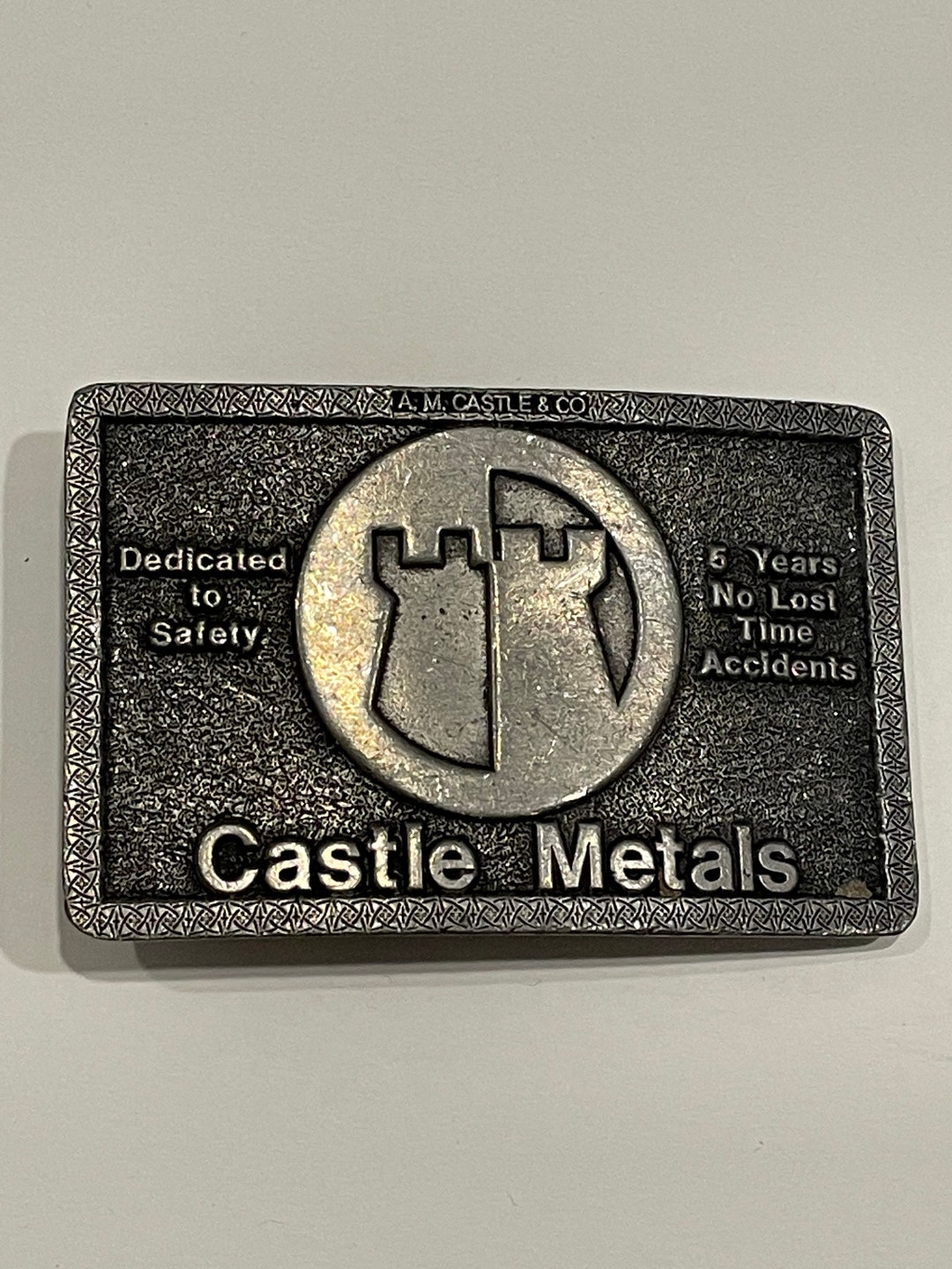CASTLE METALS Dedicated to Safety Metal Belt Buckle by Lewis Buckle ...