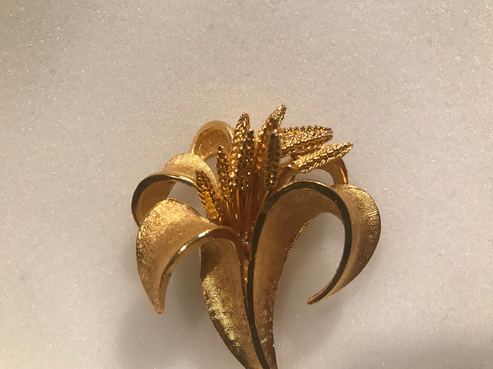 Wheat Flower Gold Tone Brooch Pin Signed BSN.VINTAGE UNIQUE Rare - Etsy