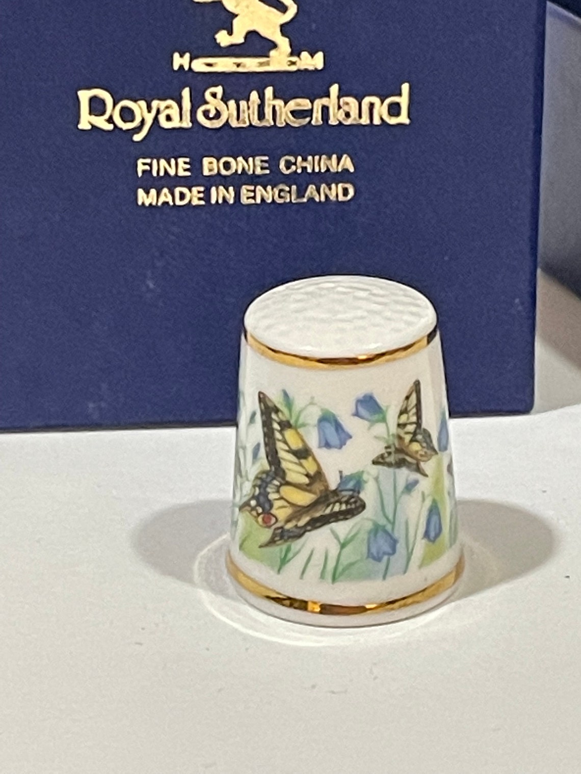 Royal Sutherland Butterfly Fine Bone China Thimble With Box Made in ...