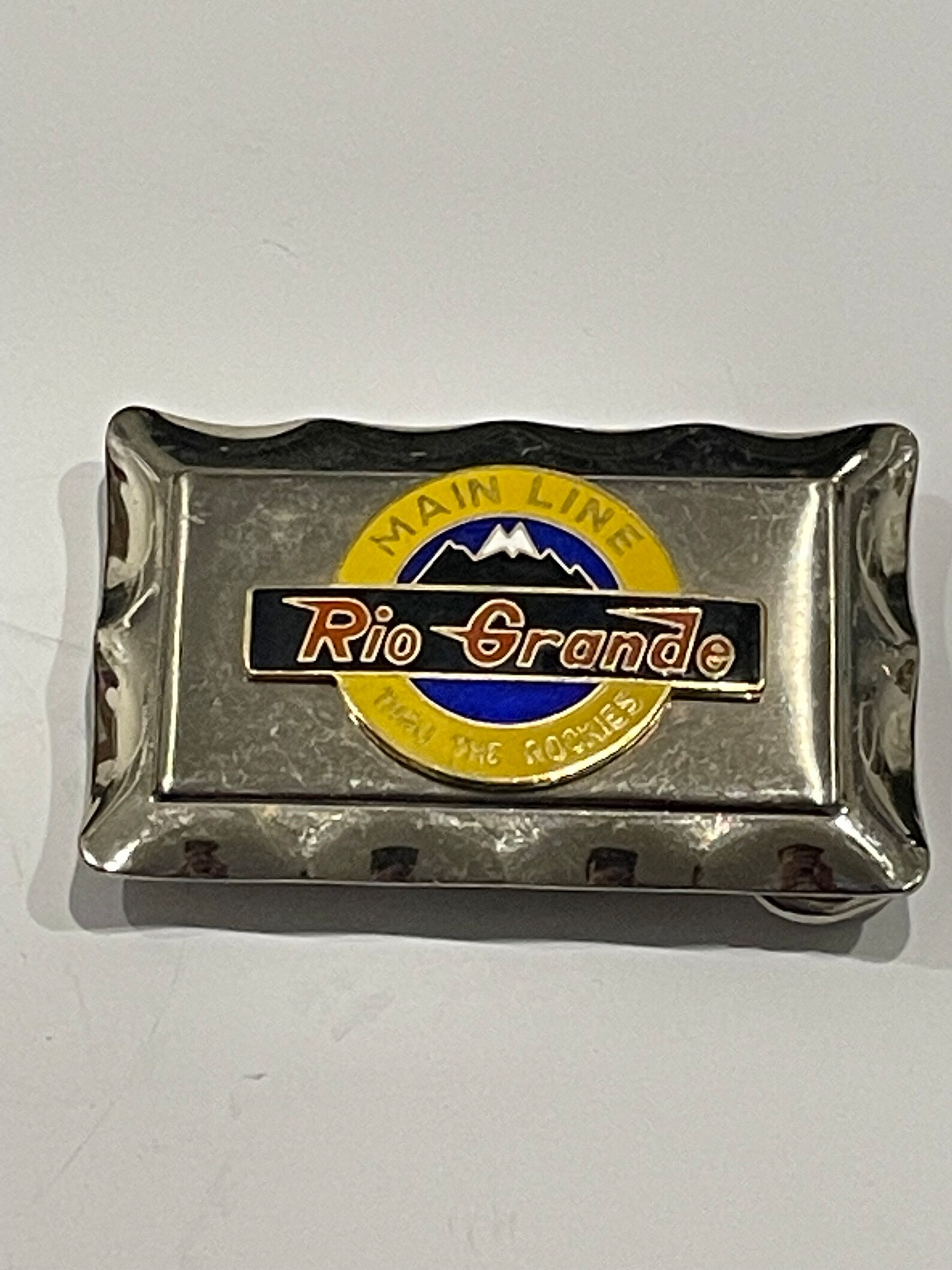 RIO-GRANDE Main Line Thru the Rockies Train Railroad Metal Belt Buckle ...