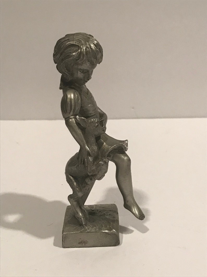 Ray Lamb Dancing Girl With Sheep Pewter Figurine Signed Lamb.vintage ...