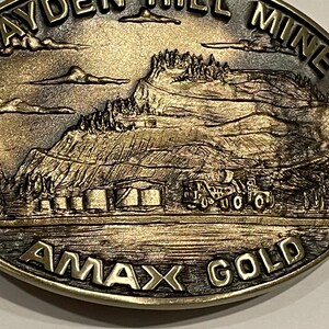 HAYDEN Hill Mine AMAX GOLD Solid Bronze Belt Buckle Limited Vintage ...