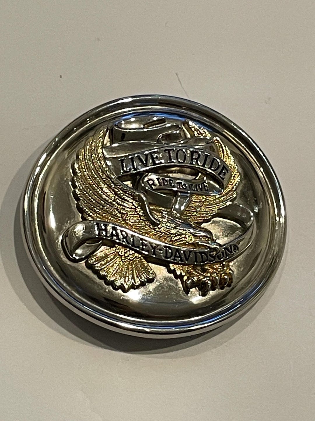 HARLEY DAVIDSON Live to Ride EAGLE Ride to Live Metal Heavy Belt Buckle ...