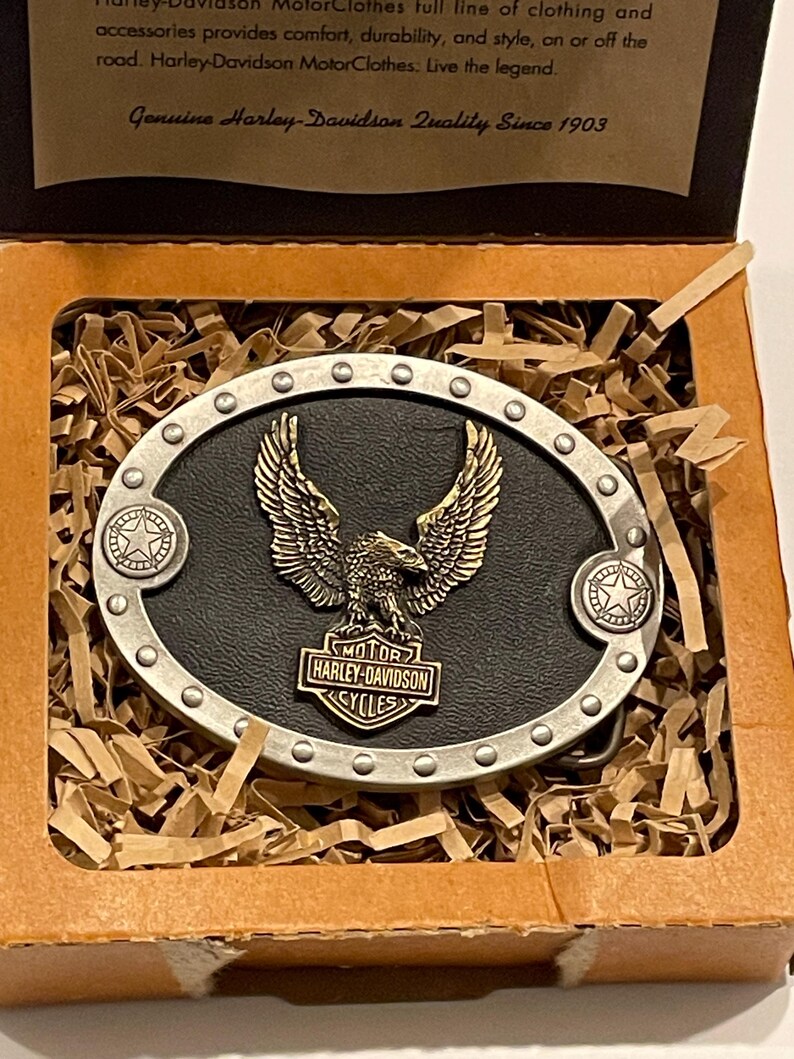 HARLEY DAVIDSON Motorcycles Eagle Traditional Logo Belt Buckle ...