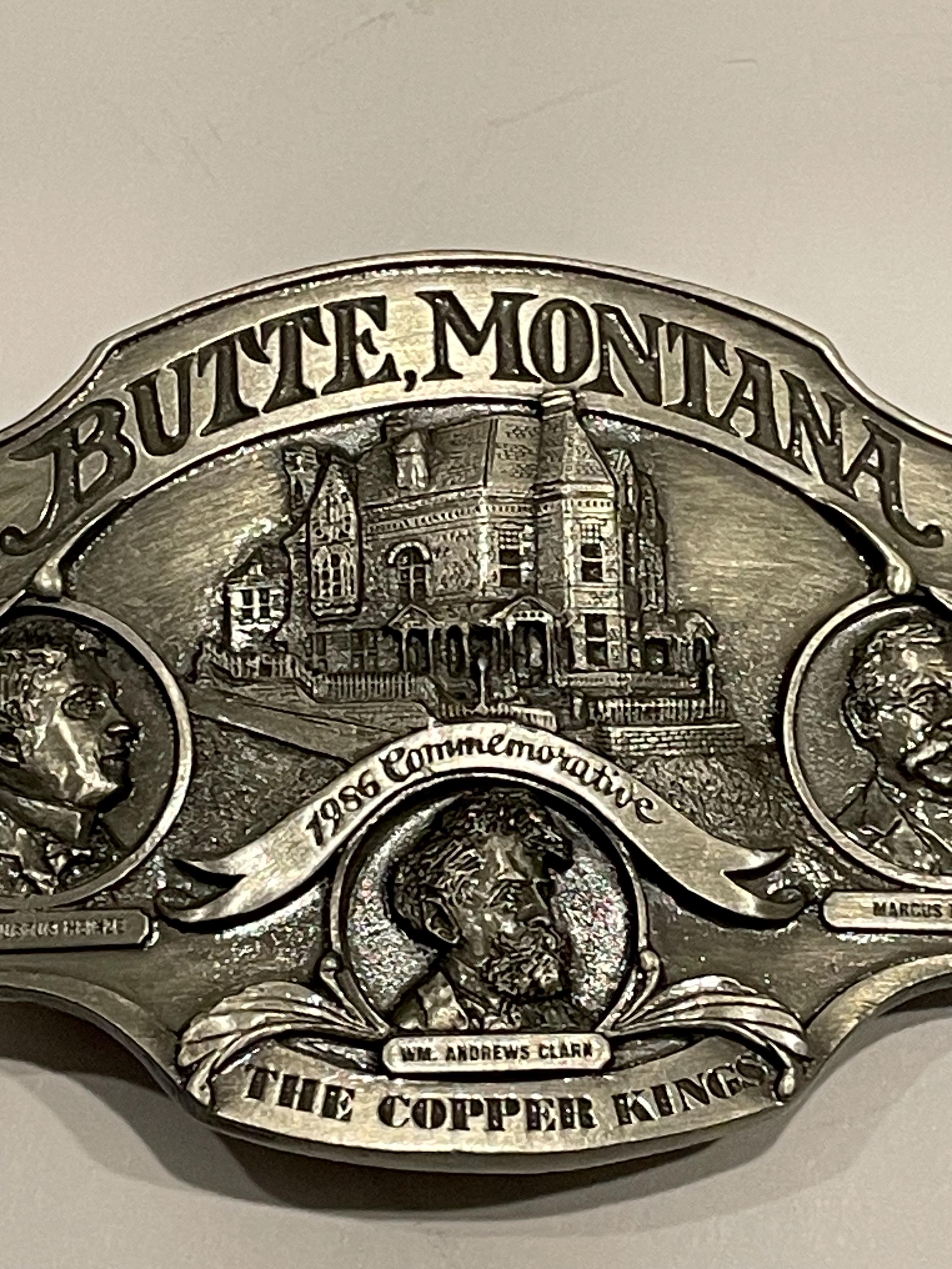 BUTTE MONTANA the Copper KING Siskiyou Pewter Belt Buckle Limited 1986 ...